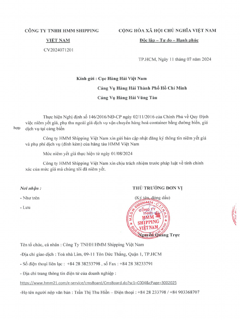 HMM - BẢNG GIÁ-1 | PDF