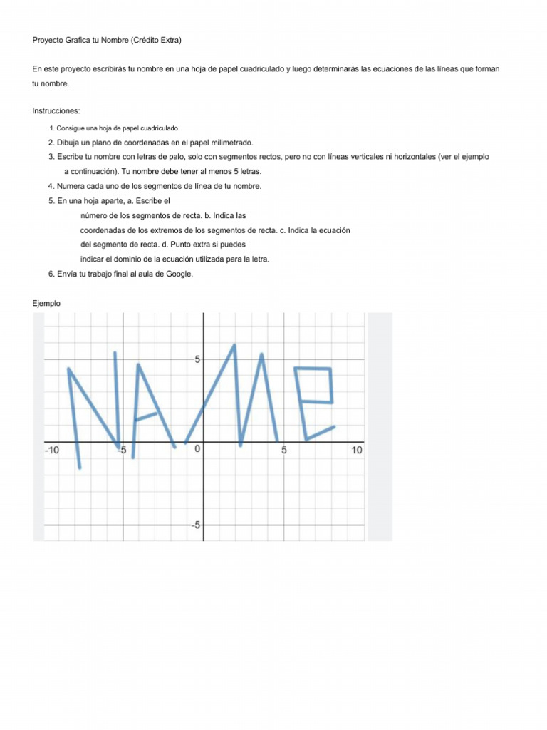 Proyecto Grafica Tu Nombre (Crédito Extra) | PDF