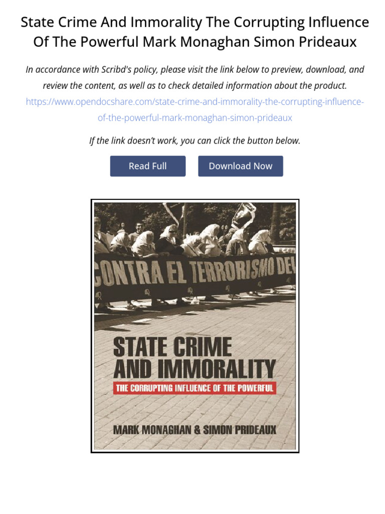 State Crime And Immorality The Corrupting Influence Of The Powerful ...
