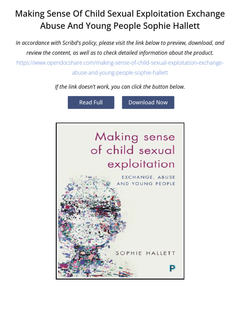 Making Sense Of Child Sexual Exploitation Exchange Abuse And Young ...