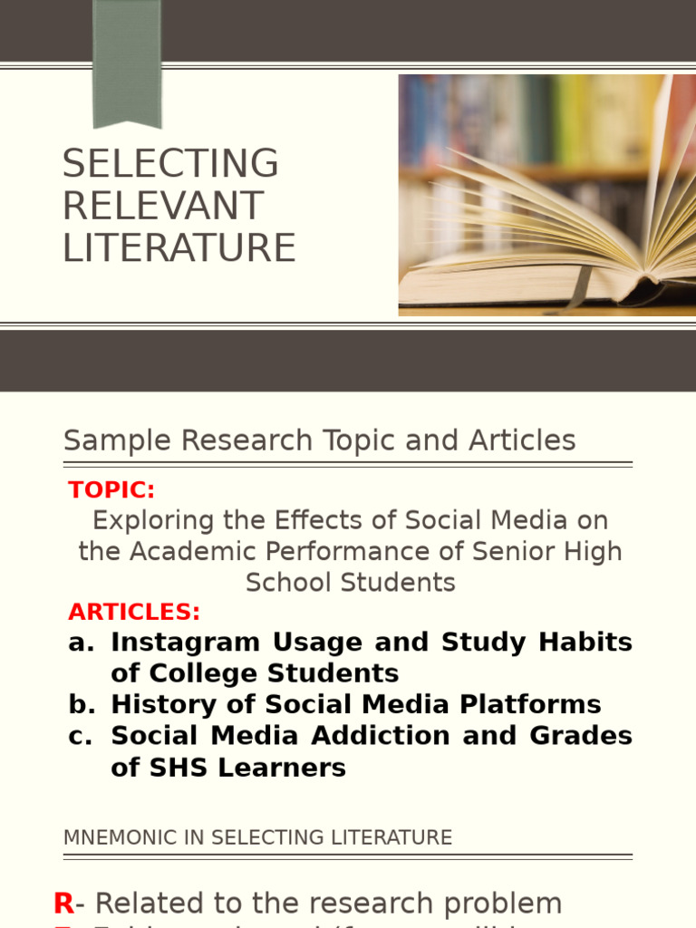 SELECTING-RELEVANT-LITERATURE-JANUARY-5-9 (1) | PDF