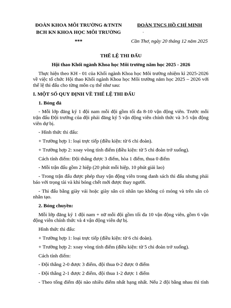 Thể lệ thi đấu HT KN 25-26 | PDF