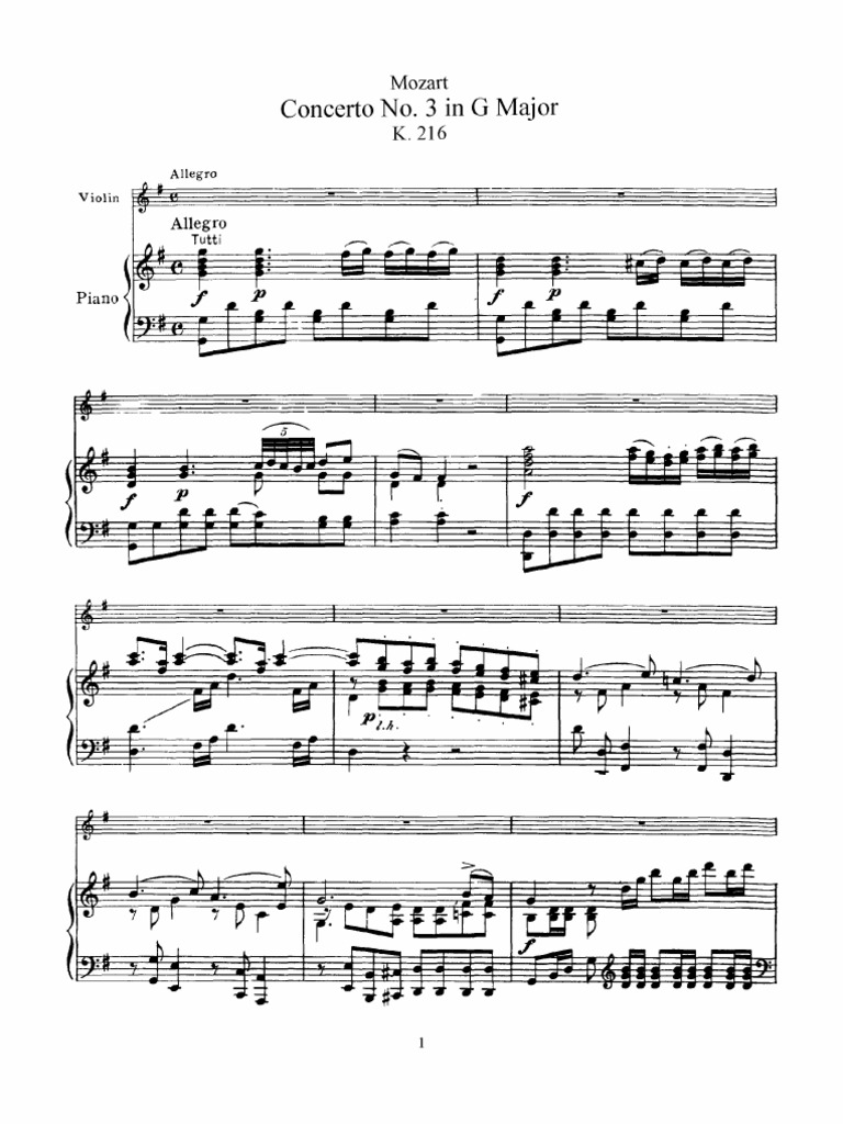 Mozart Violin Concerto | PDF