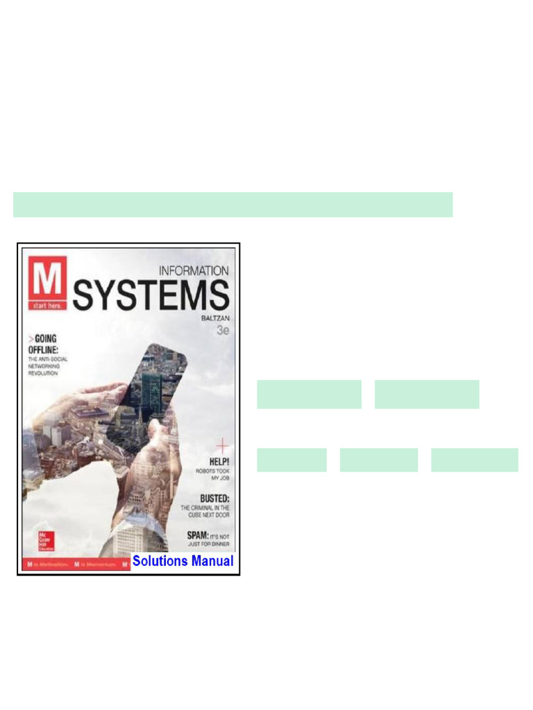M Information Systems 3rd Edition Baltzan Solutions Manual available ...