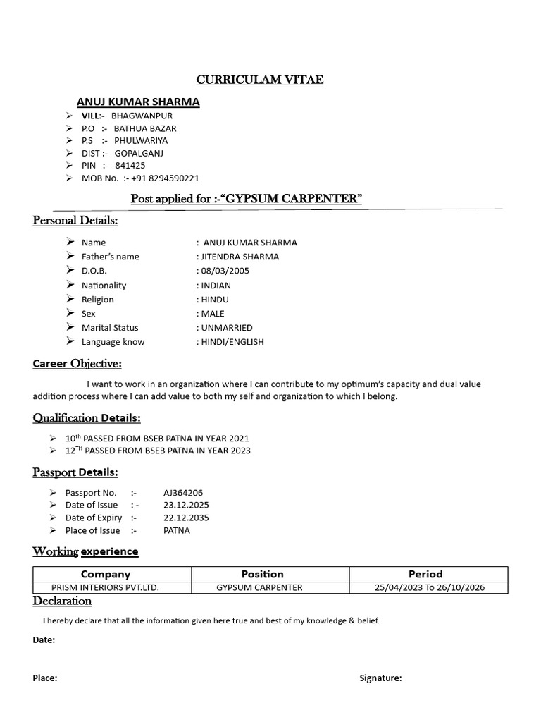 Anuj Sharma CV | PDF