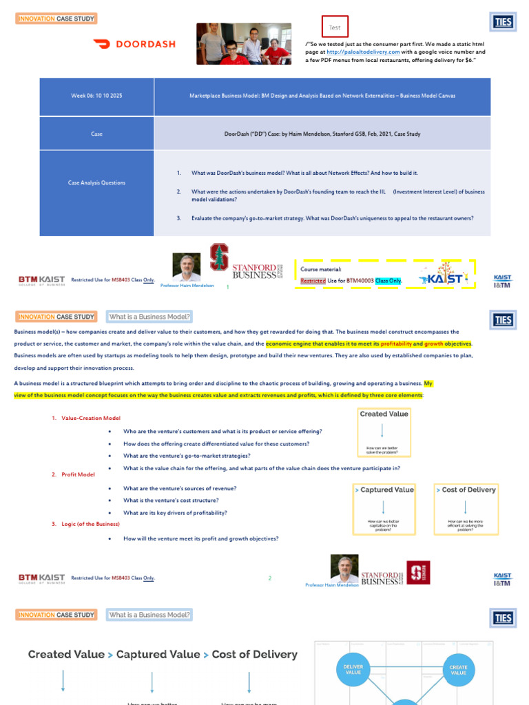 Lecture Notes (Part 3 - DoorDash Case) - Business Model - VP BM Canvas ...
