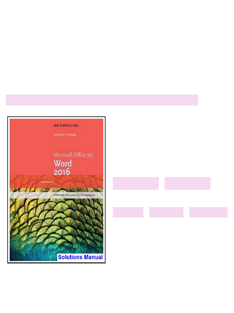 New Perspectives Microsoft Office 365 and Word 2016 Intermediate 1st ...
