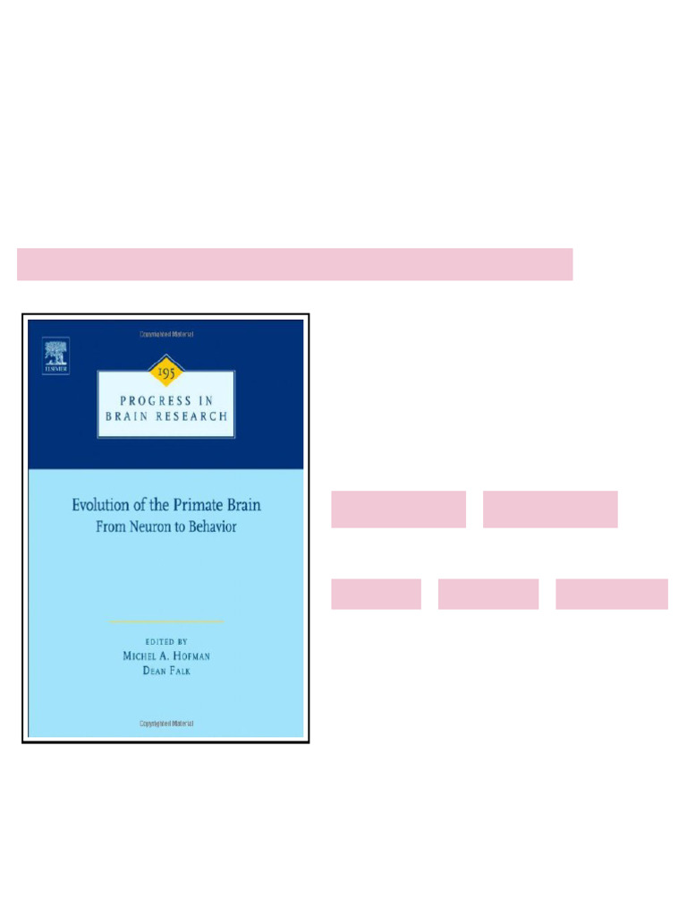 Evolution of the Primate Brain 1st Edition Michel A. Hofman And Dean ...