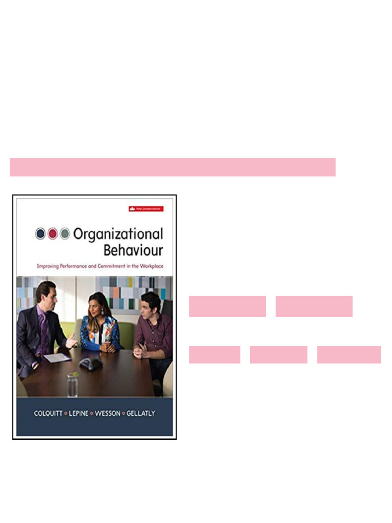 Test Bank for Organizational Behavour Canadian 3rd Edition Colquitt ...