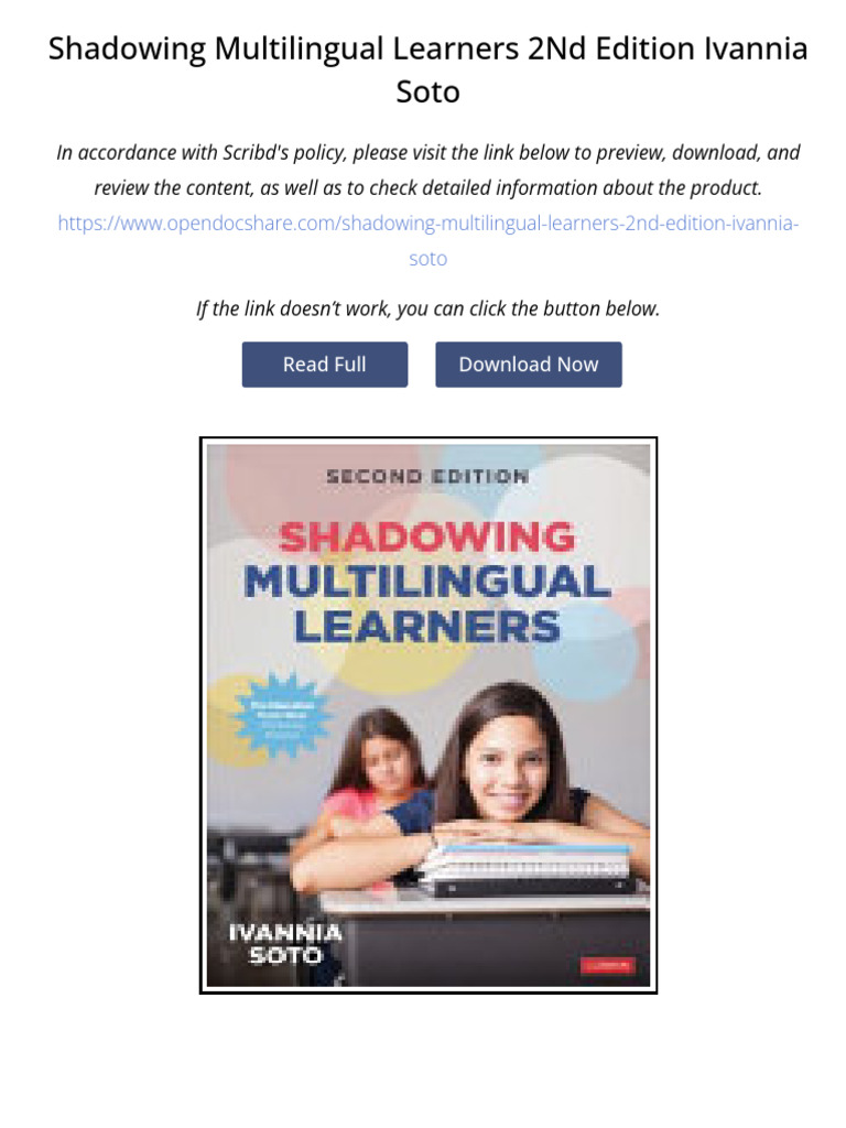 Shadowing Multilingual Learners 2nd Edition Ivannia Soto | PDF ...