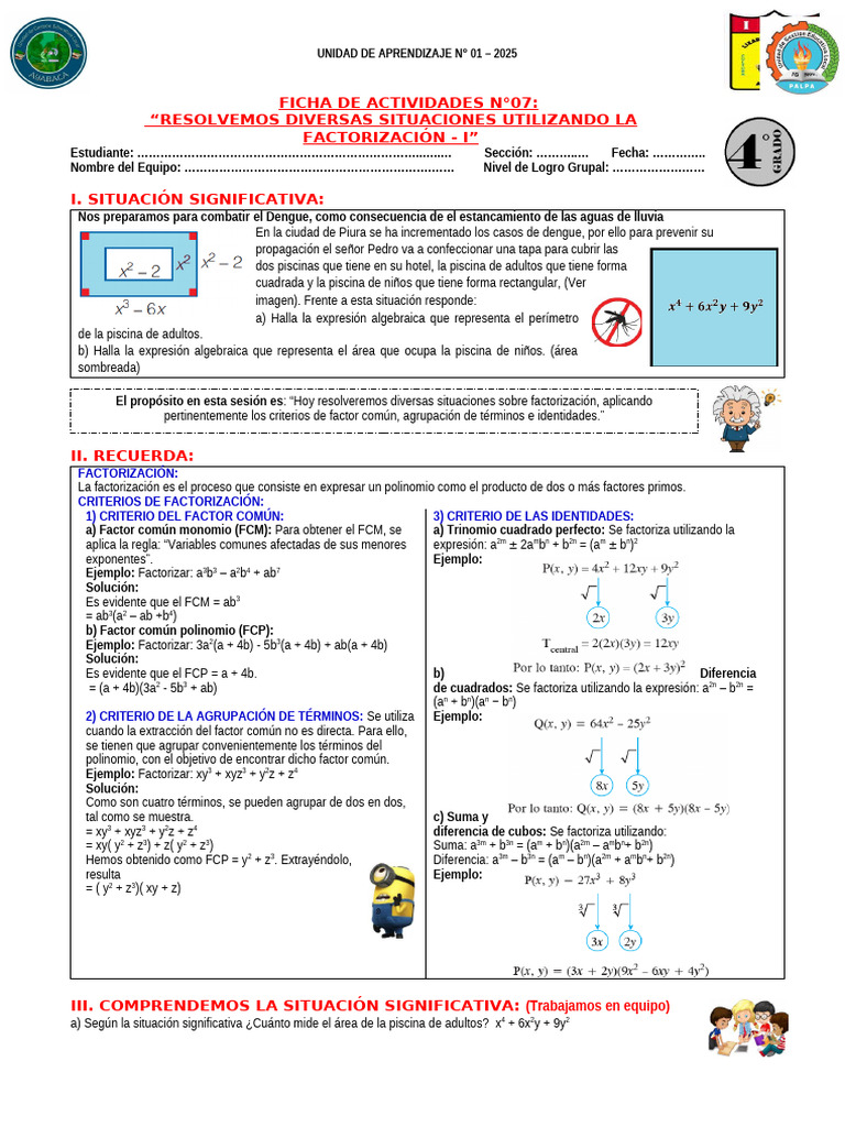 SOLUCION 7-4TO-UA1-2025 | PDF | Factorización | Matemáticas discretas