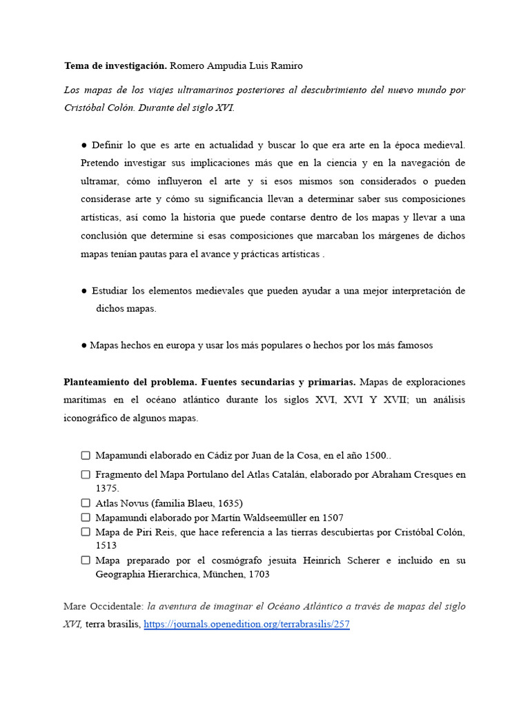 Tema de Investigación. Mti | PDF | Mapa | Cartografía