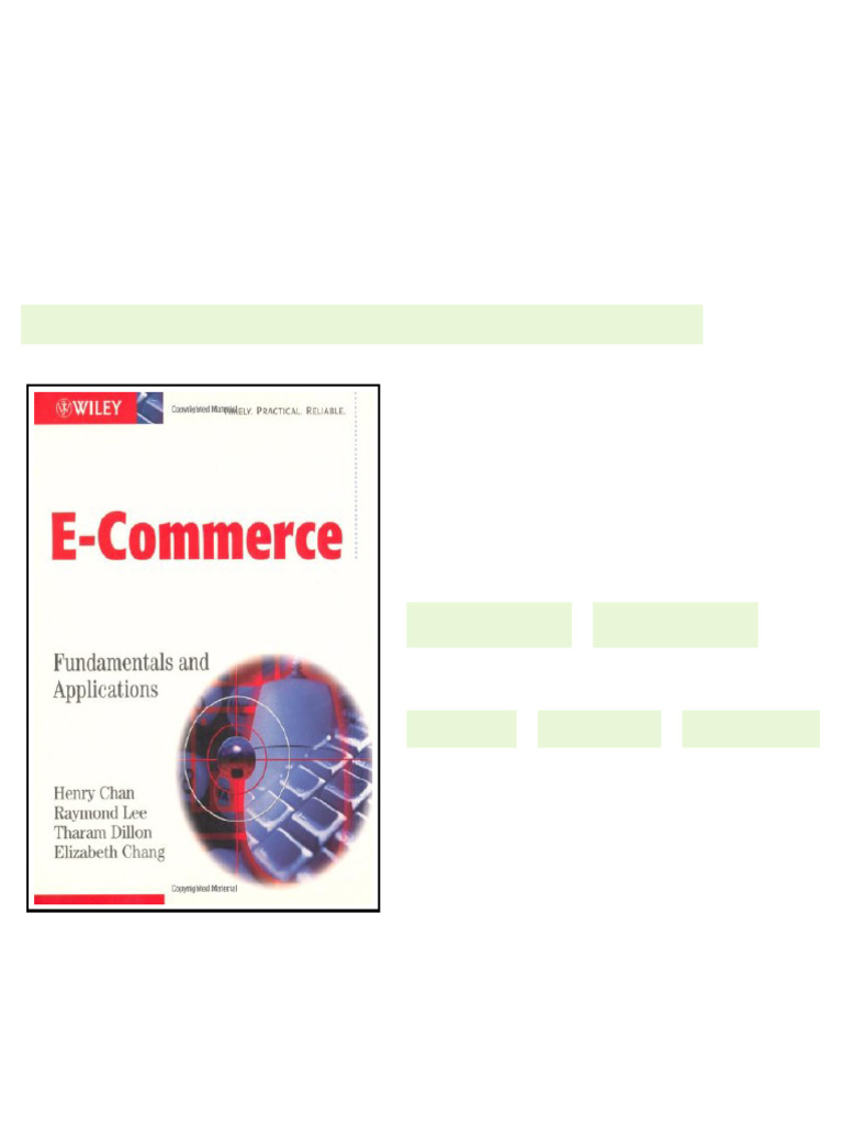 E Commerce Fundamentals and Applications 1st Edition Henry Chan full ...