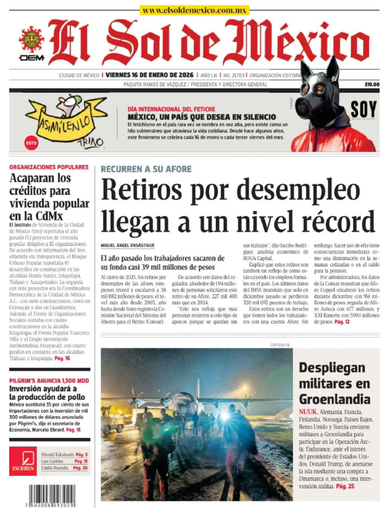 El Sol de México 16 Ene 2026 | PDF