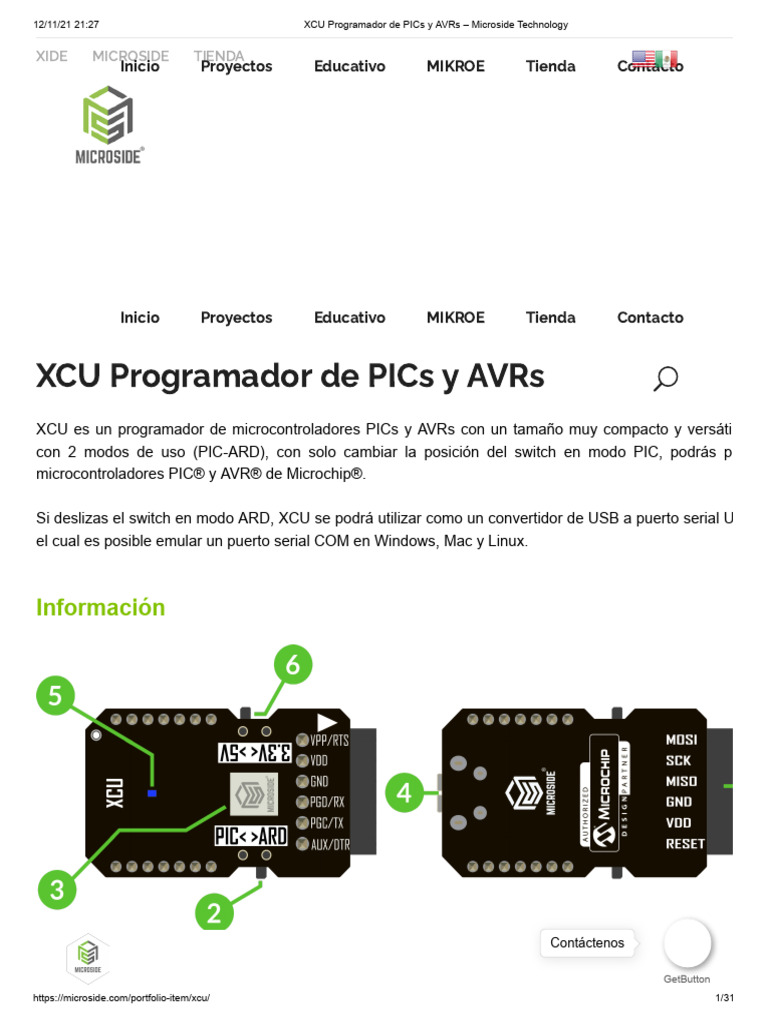 XCU Programador de PICs y AVRs – Microside Technology | PDF ...