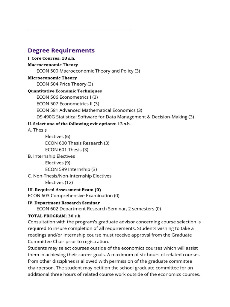 Programme Description Quantitative Economics | PDF