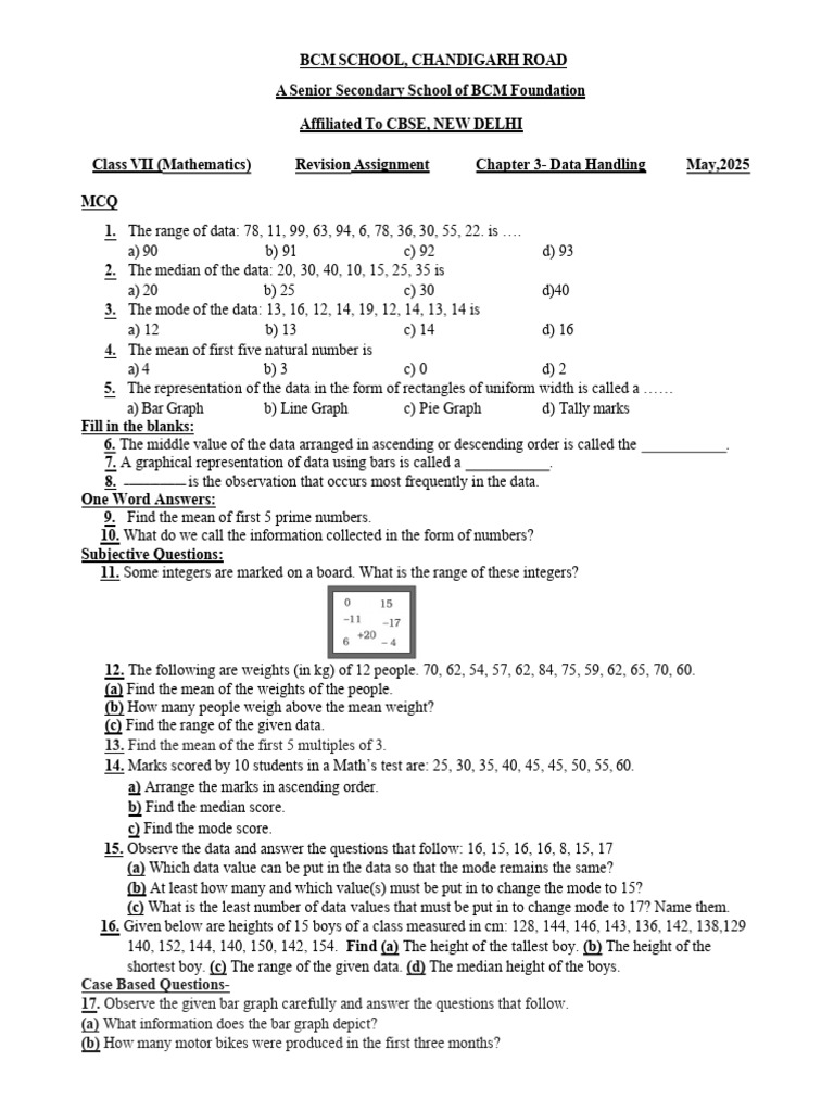 Maths Worksheet (9) | PDF | Mean | Mathematics