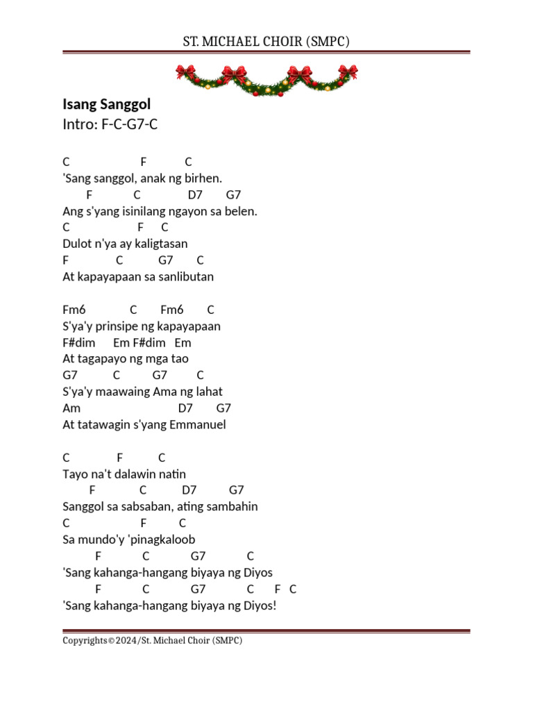 Communion Isang Sanggol Chords | PDF