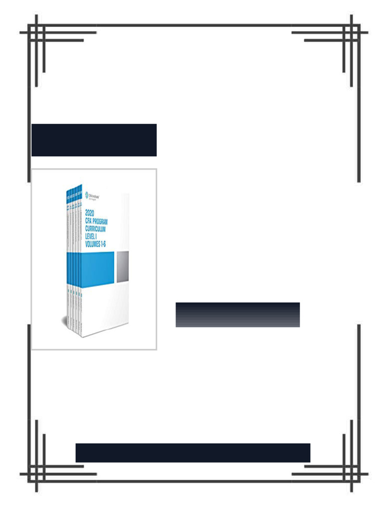 (eBook PDF) CFA Program Curriculum 2020 Level I Volumes 1-6 Box Set ...