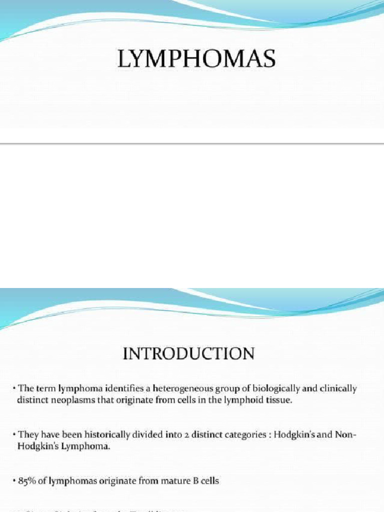 Lymphoma PPT With Classification and Treatment | PDF