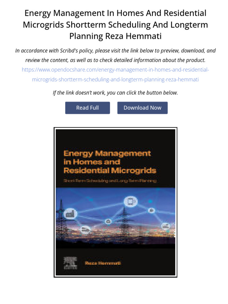 Energy Management In Homes And Residential Microgrids Shortterm ...