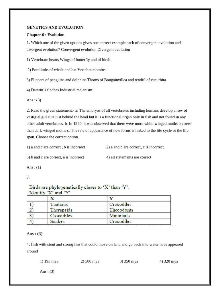 XII Chapter 6 Evolution | PDF | Homo | Evolution