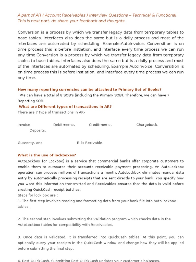 A Part of AR Interview Questions and Answers | Invoice | Debits And Credits