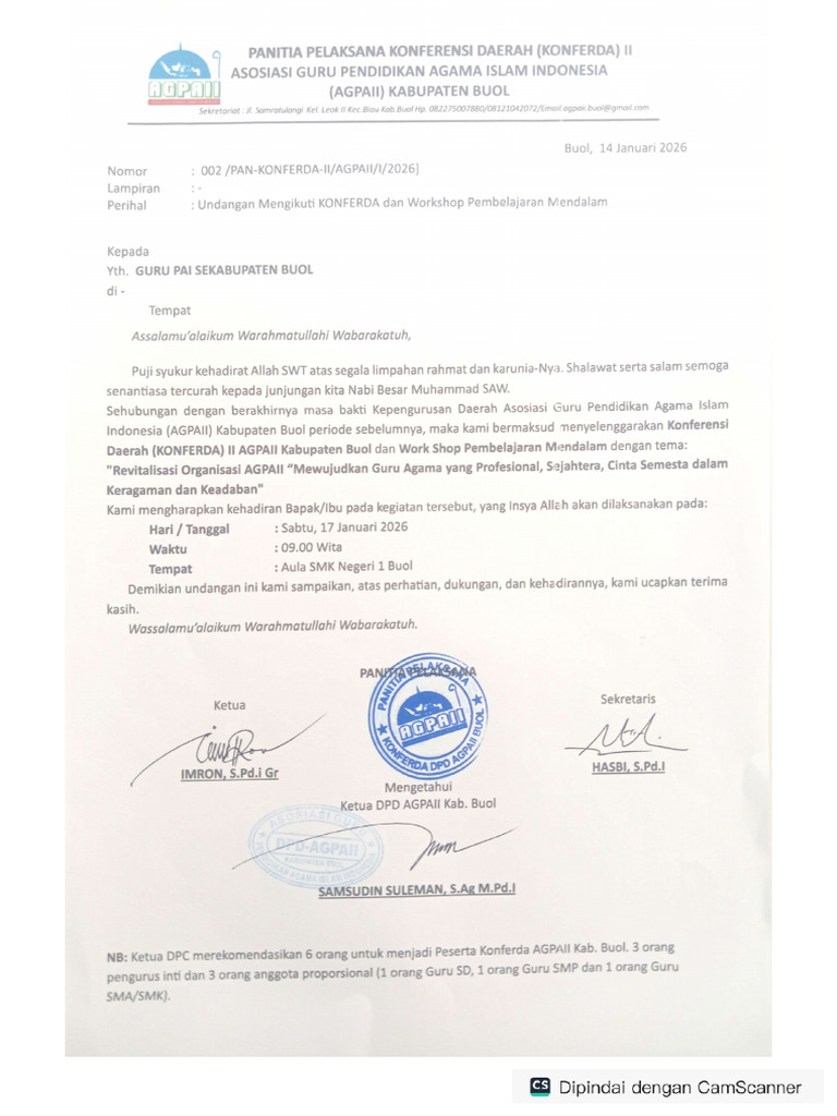 Undangan Guru Pai | PDF