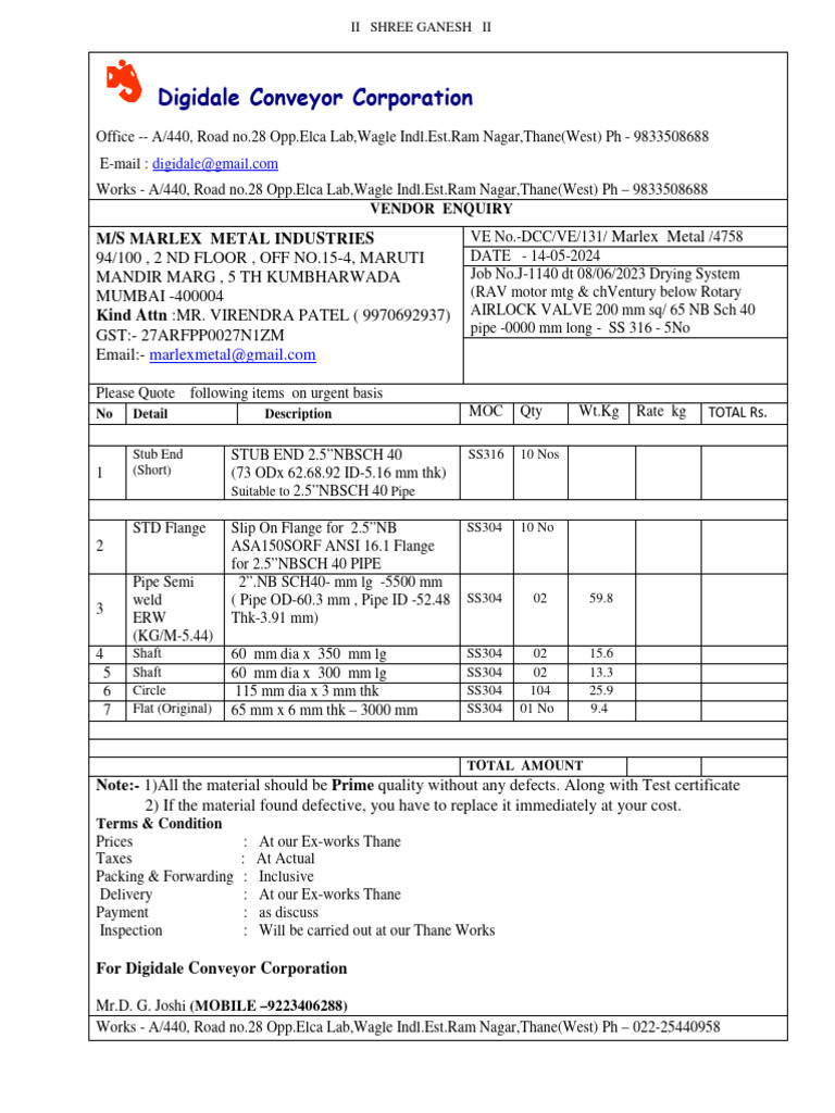4758-DCC-VE-131-MARLEX METAL-14-05-2024 | PDF | Pipe (Fluid Conveyance ...
