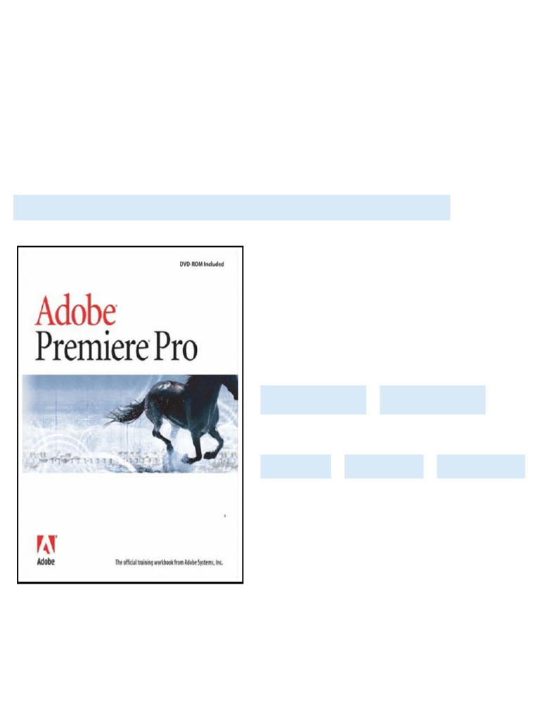 Adobe Premiere Pro Classroom in a Book Adobe Creative Team pdf ...