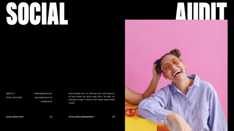 Black White Modern Minimal Clean Social Media Audit Presentation | PDF