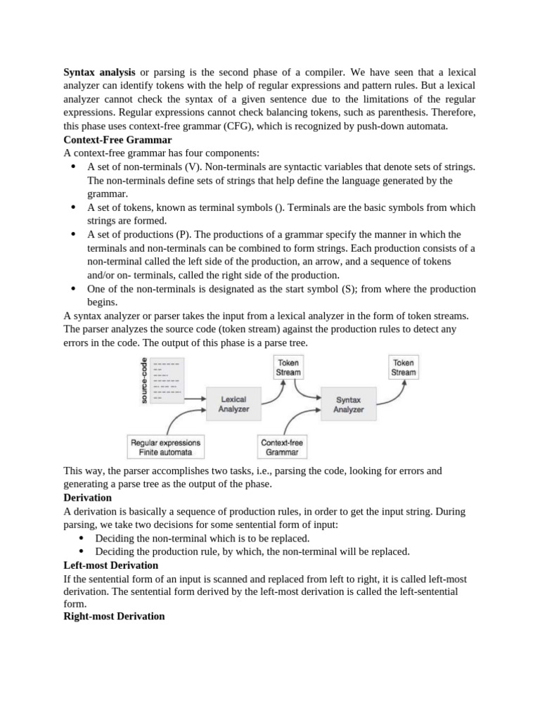 Syntax Analysis | PDF | Parsing | Grammar