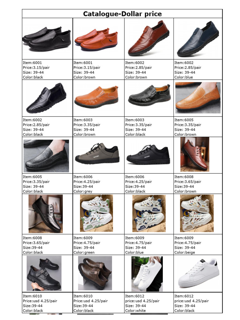 Affordable Footwear Catalogue 39-44 | PDF | Color