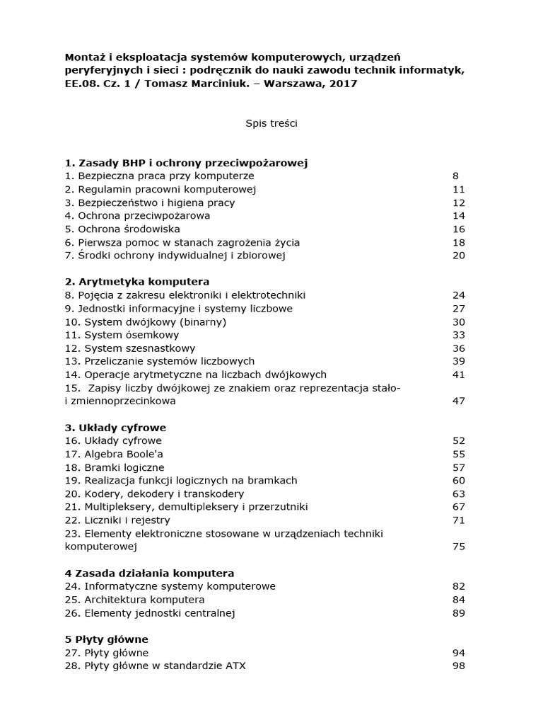 Marciniuk MontazIEksploatacja | PDF