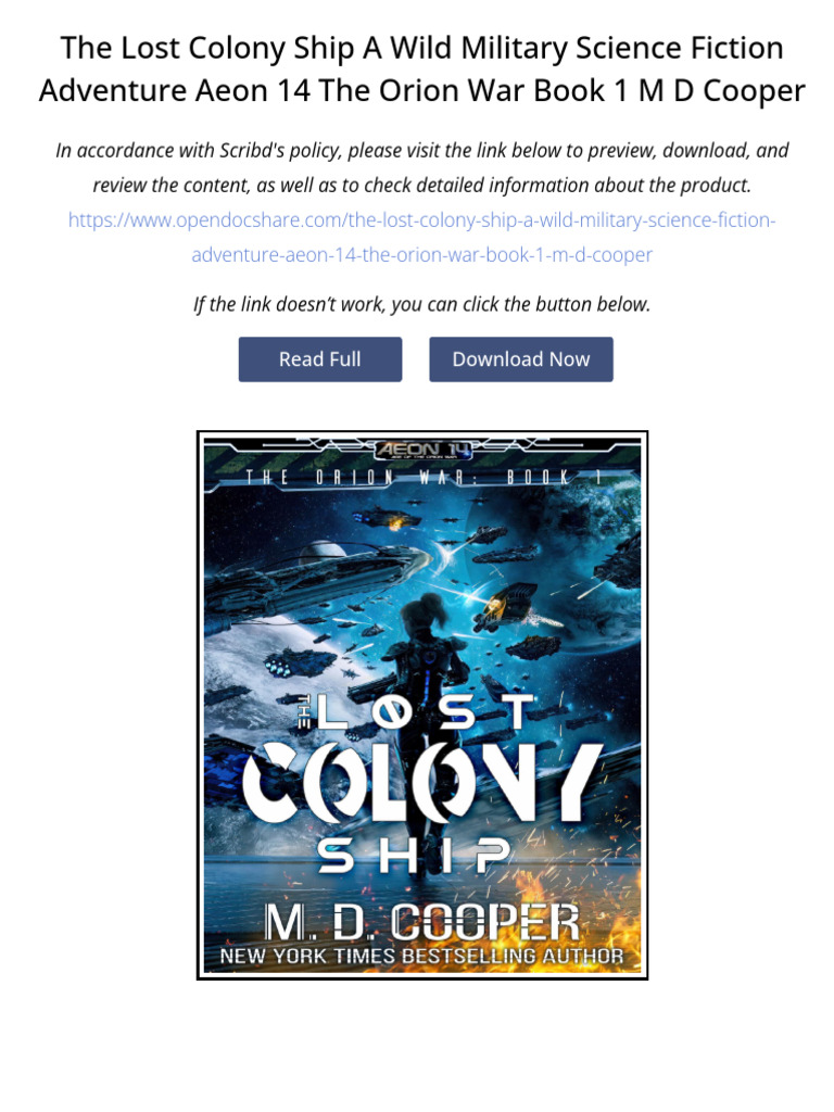 The Lost Colony Ship A Wild Military Science Fiction Adventure Aeon 14 ...
