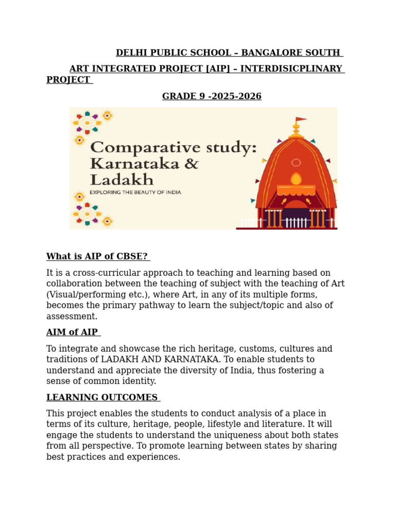 AIP Project: Culture of Ladakh & Karnataka | PDF