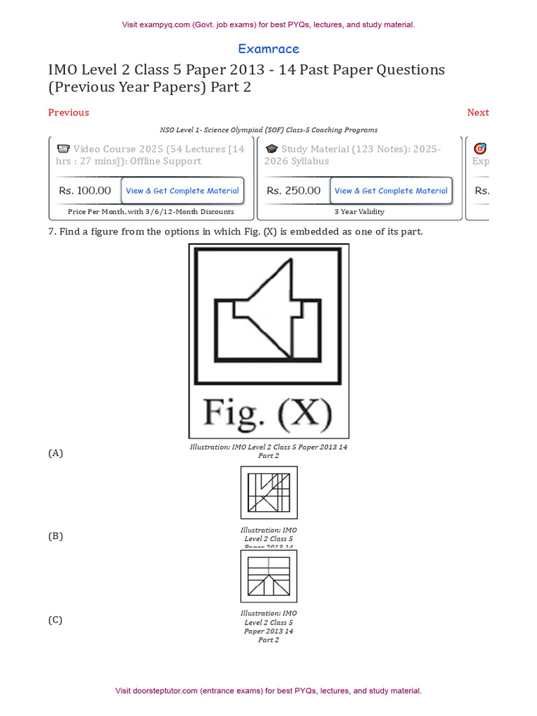 IMO Level 2 Class 5 Paper 2013 14 Part 2 | PDF | Software