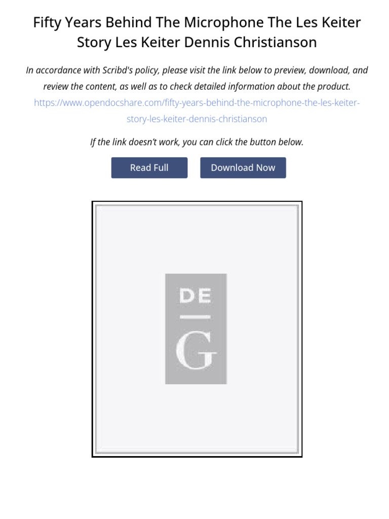 Fifty Years Behind The Microphone The Les Keiter Story Les Keiter ...