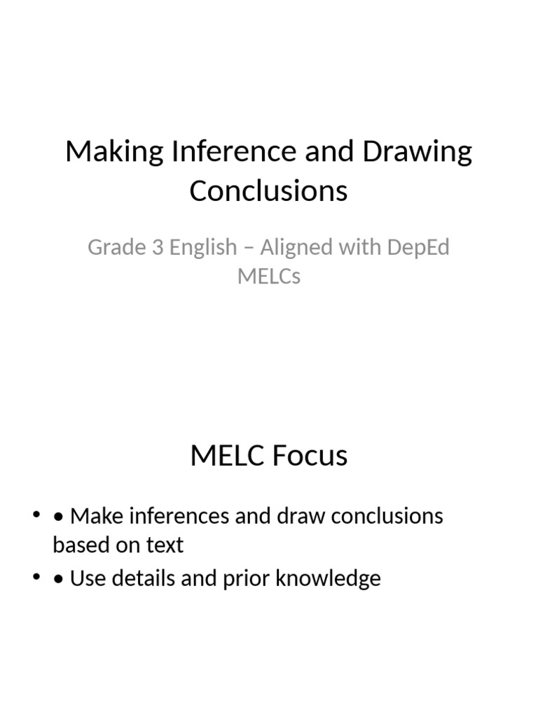 Inference and Conclusion Guide for Grade 3 | PDF