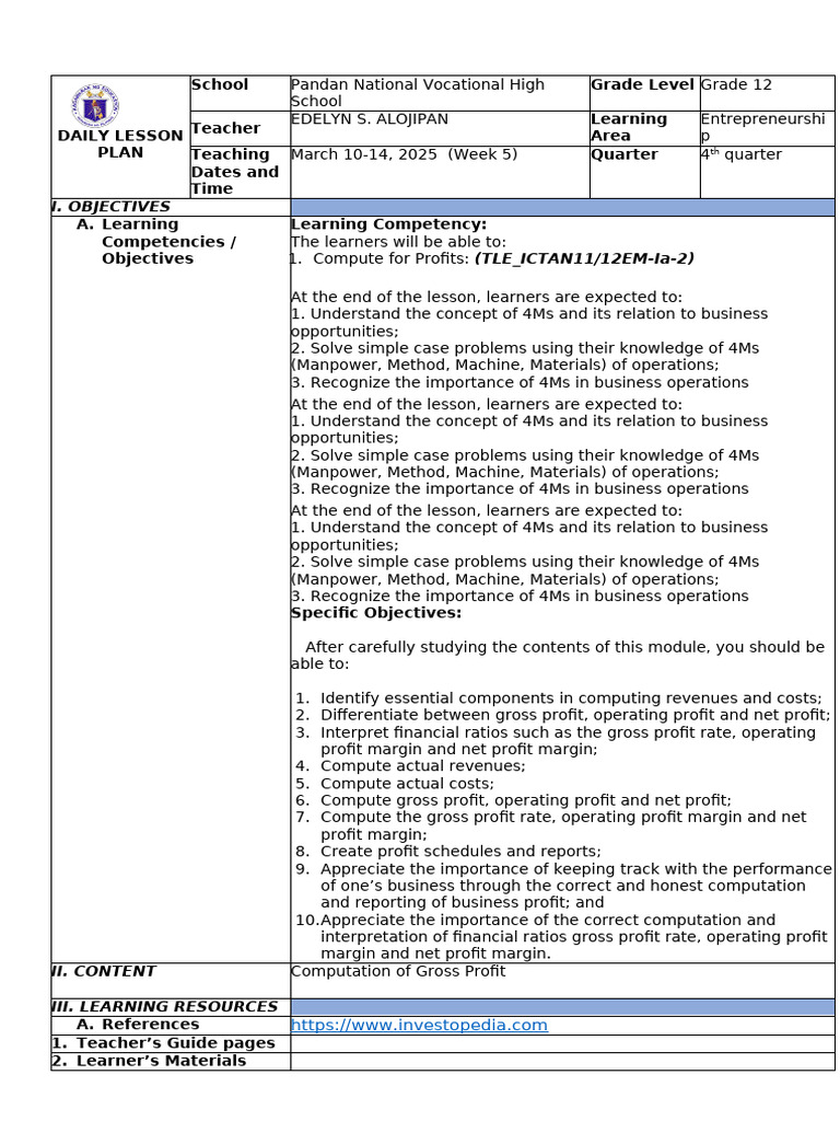 10. Q4 Week 5 | PDF | Return On Investment | Expense