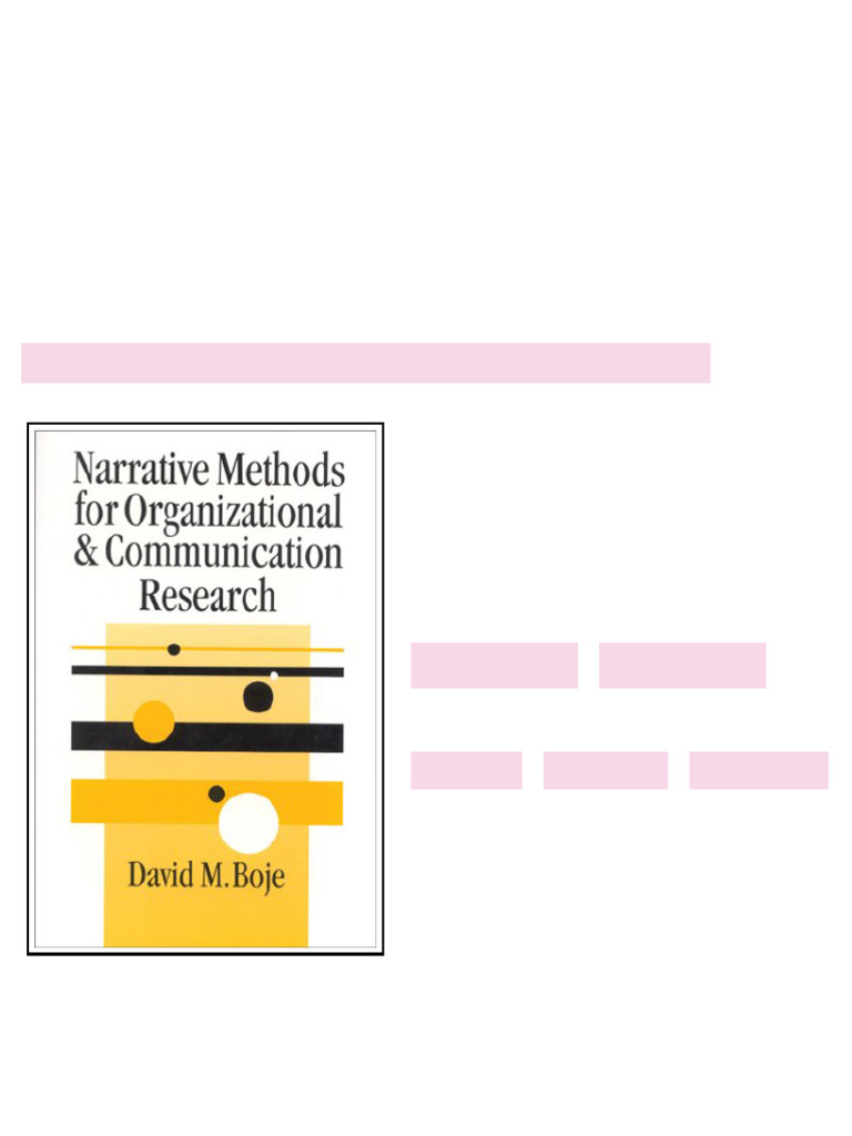 Narrative Methods for Organizational Communication Research SAGE Series ...