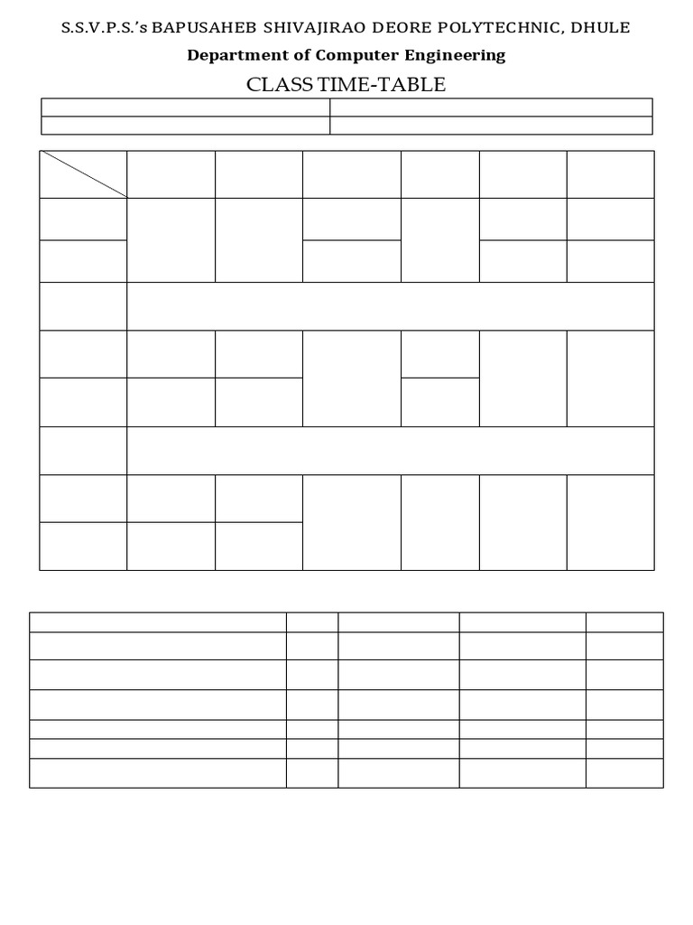 Time Table CO 4K B 2025 26 | PDF | Computer Engineering | Computing
