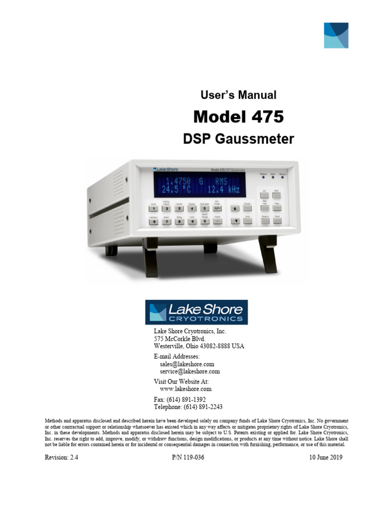 Lake Shore Model 475 Gaussmeter Manual | PDF | Digital Signal ...