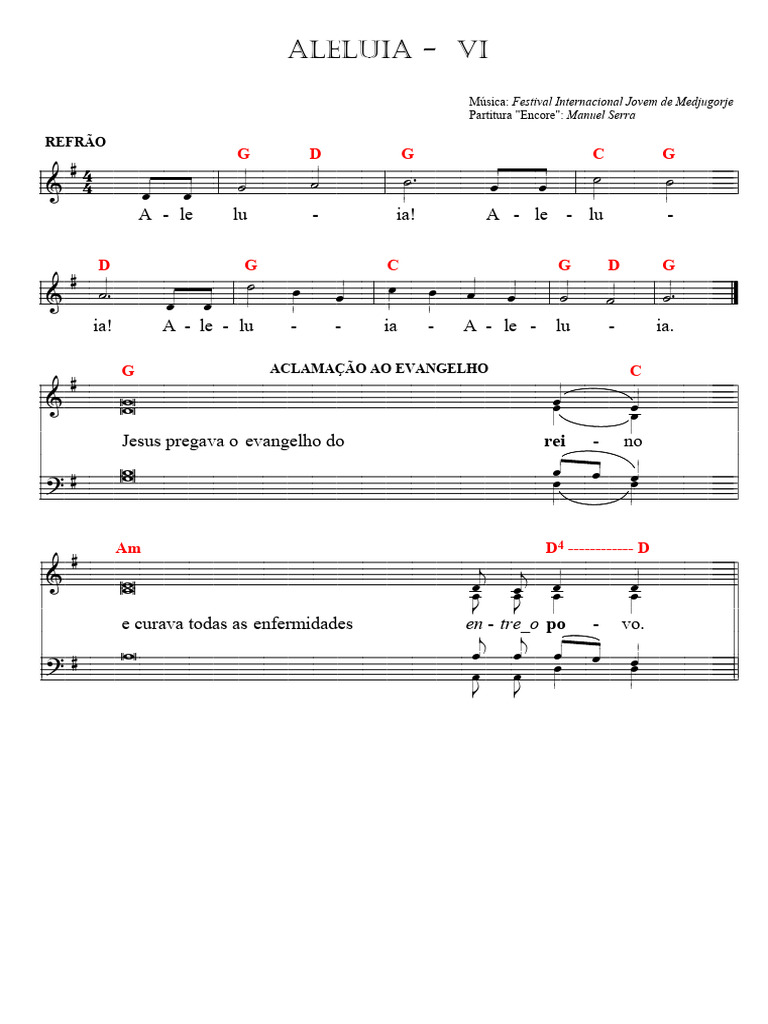 ALELUIA - VI - Festival Int. Jovem de Medjugorje | PDF