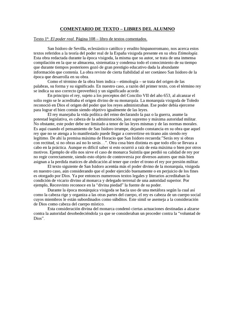 Comentario de Texto_libres | PDF | Monarca