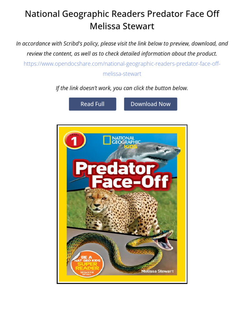 National Geographic Readers Predator Face Off Melissa Stewart | PDF ...