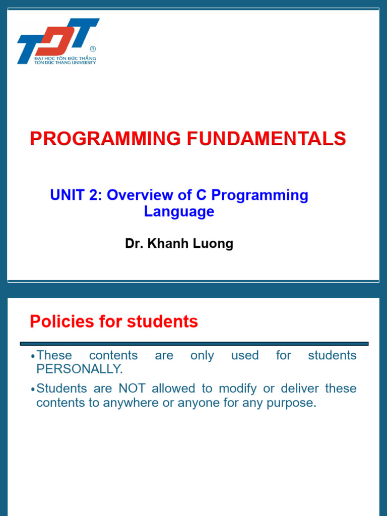 Unit2 Overview of C Programming | PDF | Multiplication | Software ...