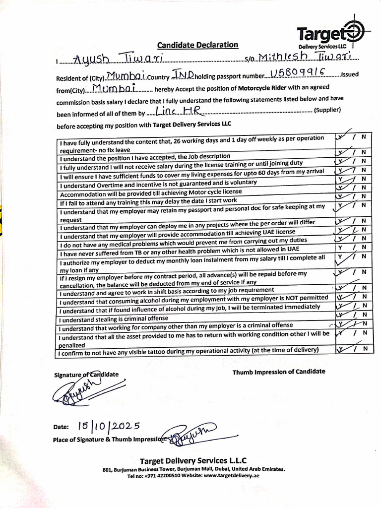 Candidate Declaration | PDF