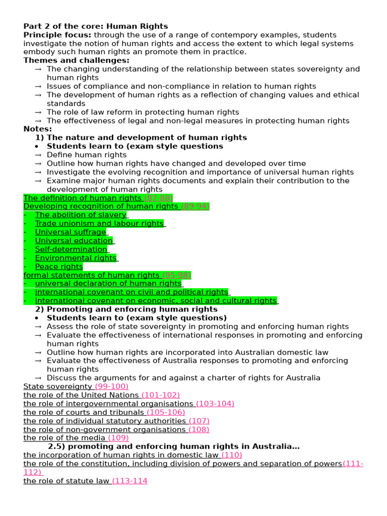 HSC (Part 2-Human Rights (Core) ) | PDF | Human Rights | Rights