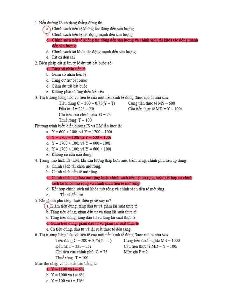 trắc nghiệm chương 7 | PDF